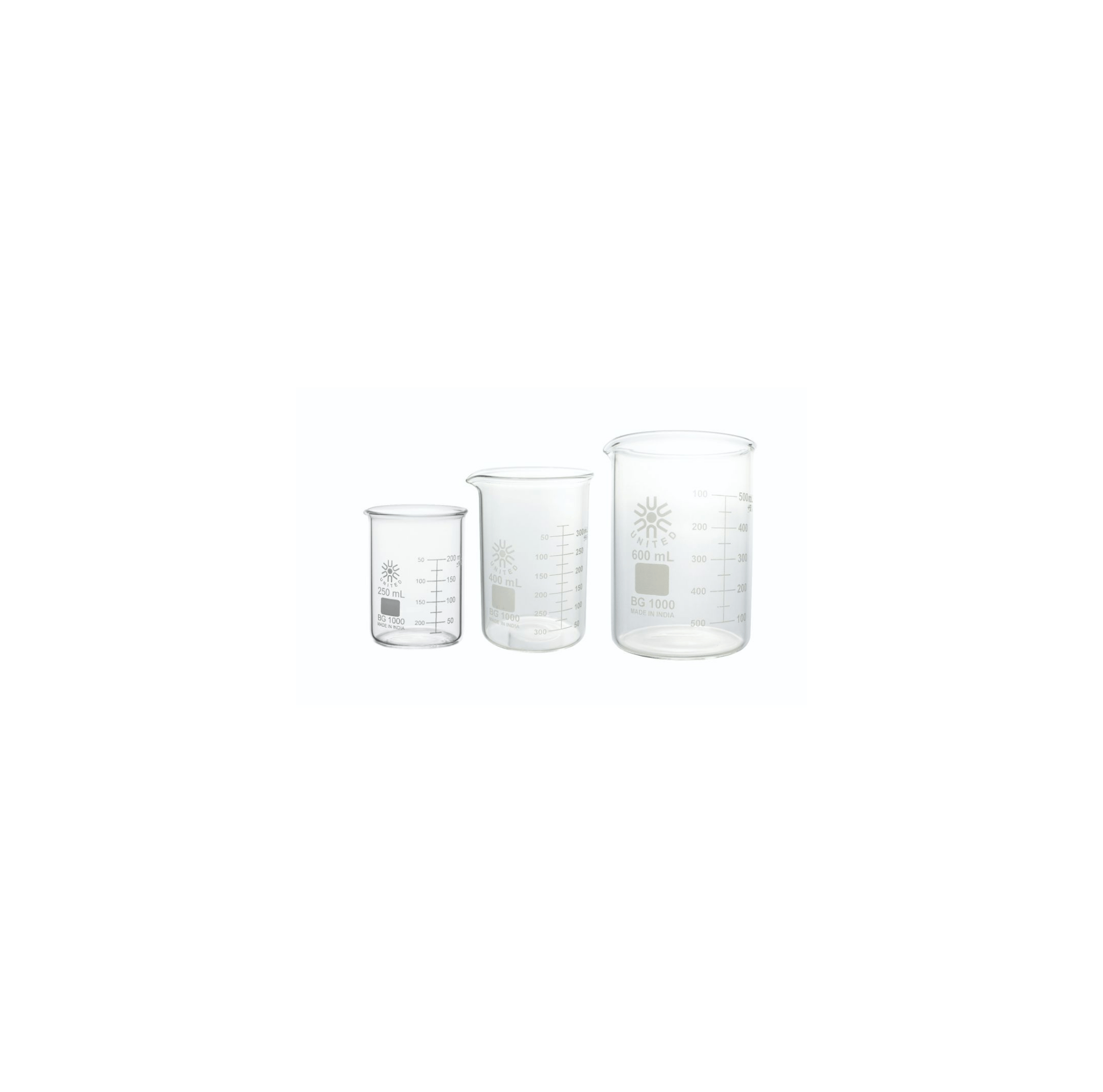GLASS BEAKER SET OF 3, BOROSILICATE | Eco-Friendly Labware – Go Green ...
