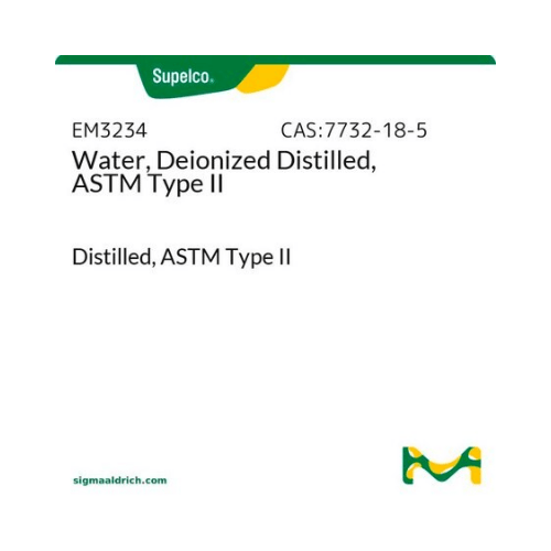 Water, Deionized Distilled, ASTM Type II. 200 L - MilliporeSigma Water ...