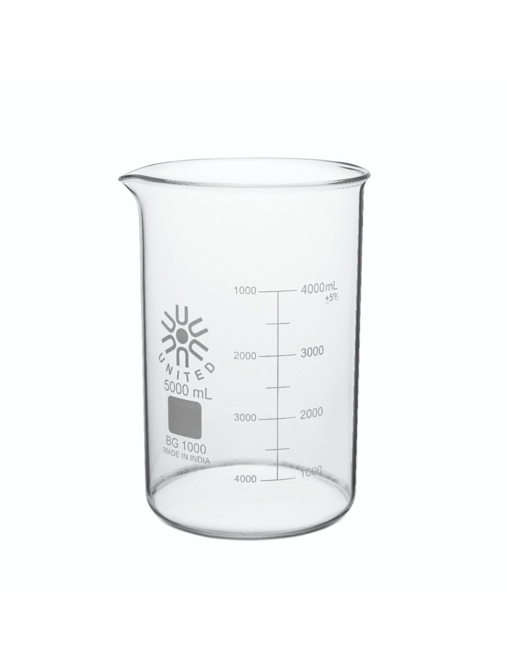 BEAKERS, LOW FORM, BOROSILICATE GLASS, 5000ML, CASE | Eco-Friendly Lab ...